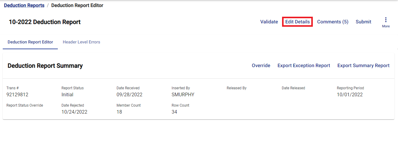 Active employee reporting—Improvements and changes to MyTRS deduction report processing - MTRS